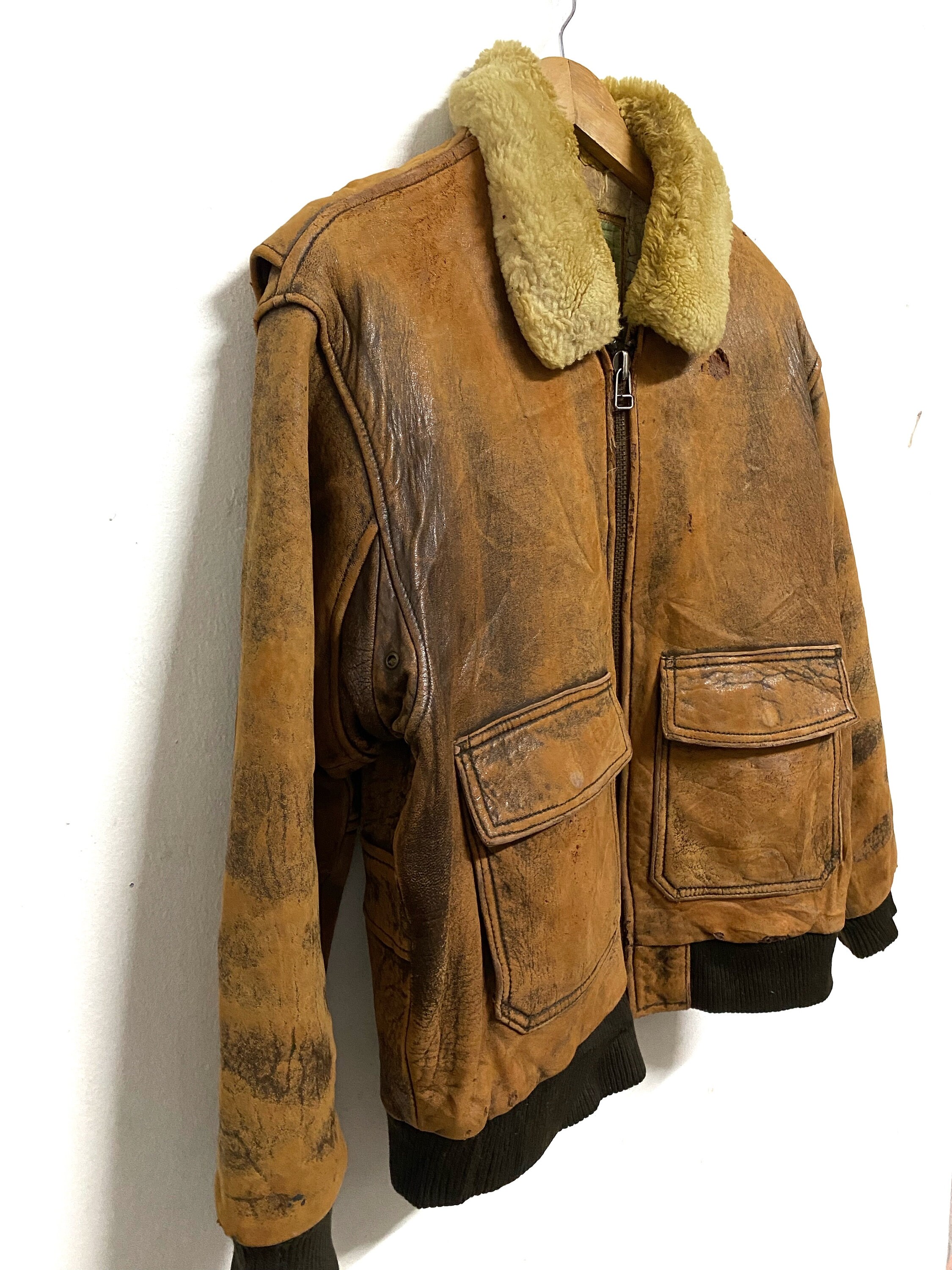 Vintage Jail Bird Type A-2 Flying Leather Jacket/ Avirex/ Buzz Rickson ...