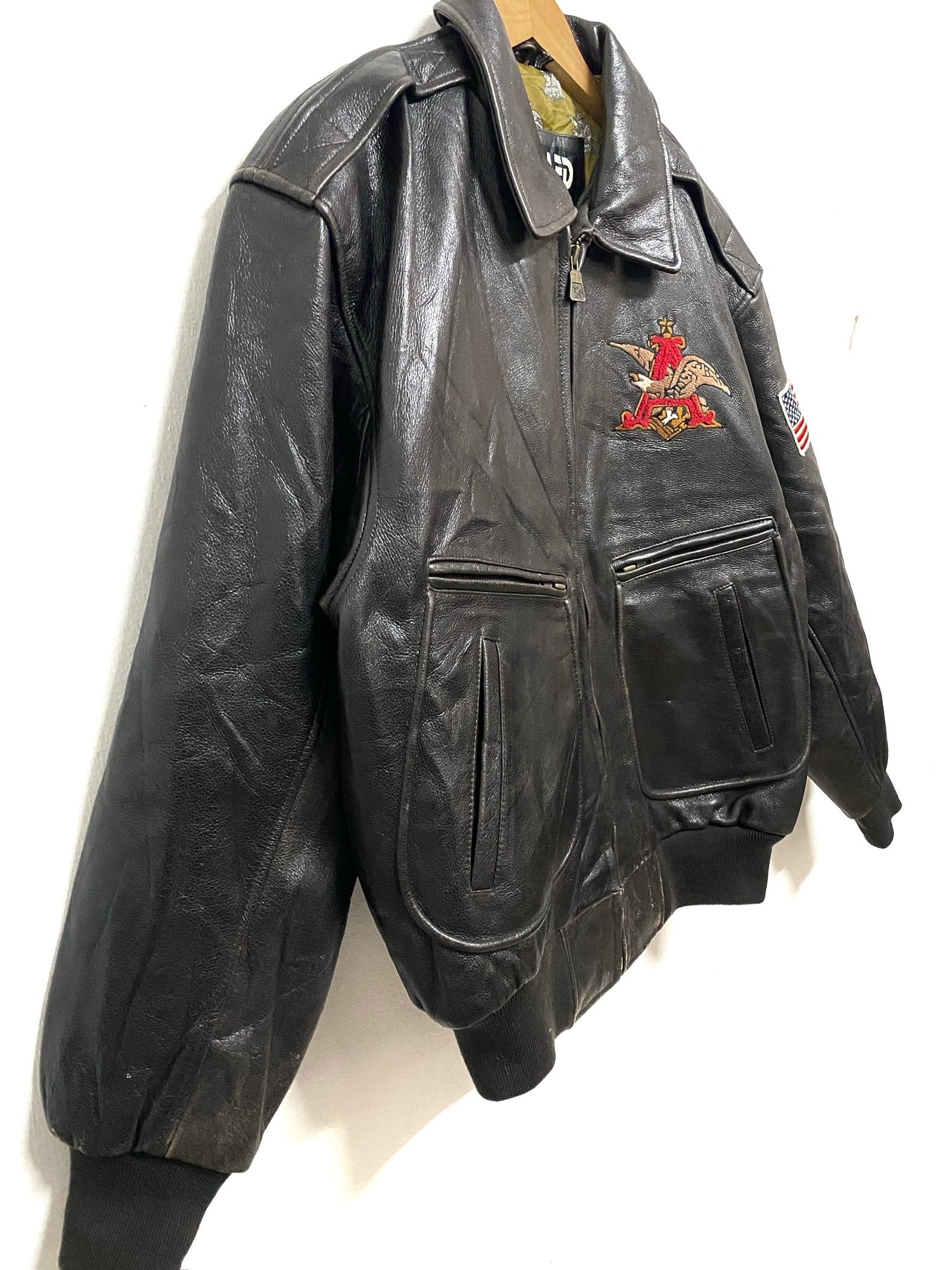 Vintage Budweiser Anheuser-busch Leather Jacket/ Medium Size - Etsy