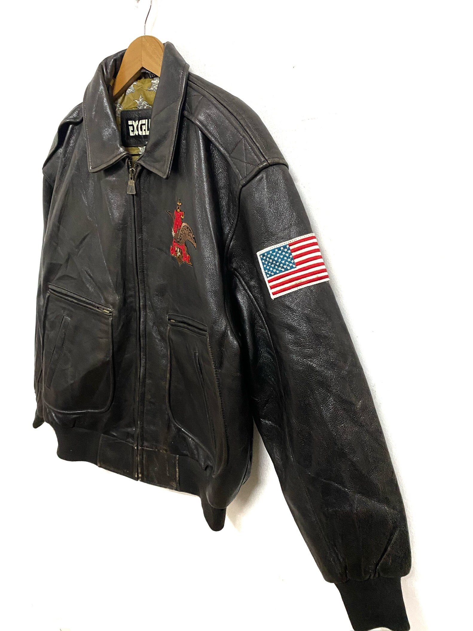 Vintage Budweiser Anheuser-busch Leather Jacket/ Medium Size - Etsy