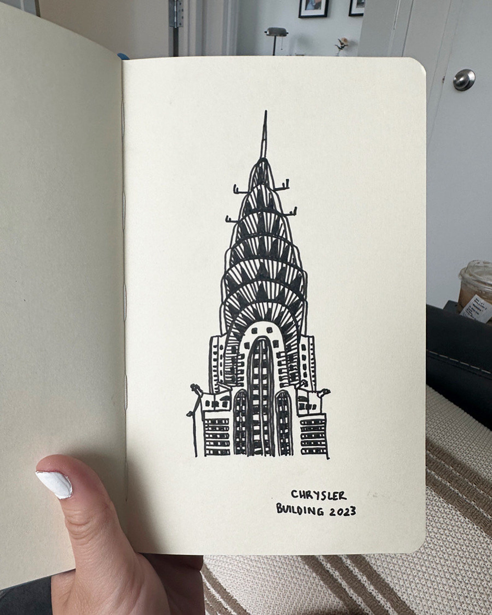 Digital NYC Architecture Drawing - Chrysler Building - Etsy