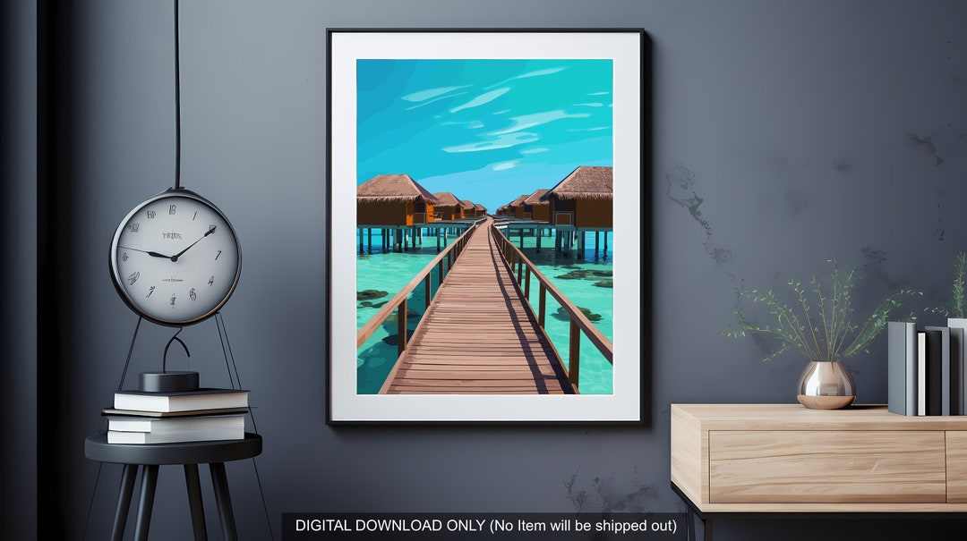 Digital Download Maldives Floating Water Cottages 100 Megapixel 300DPI ...
