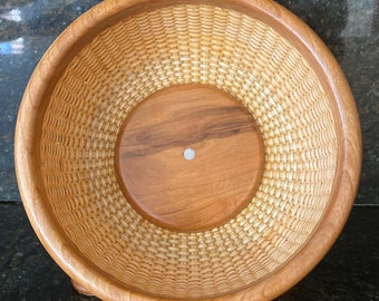 Nantucket-style 8-inch Round Basket With Handle - Etsy