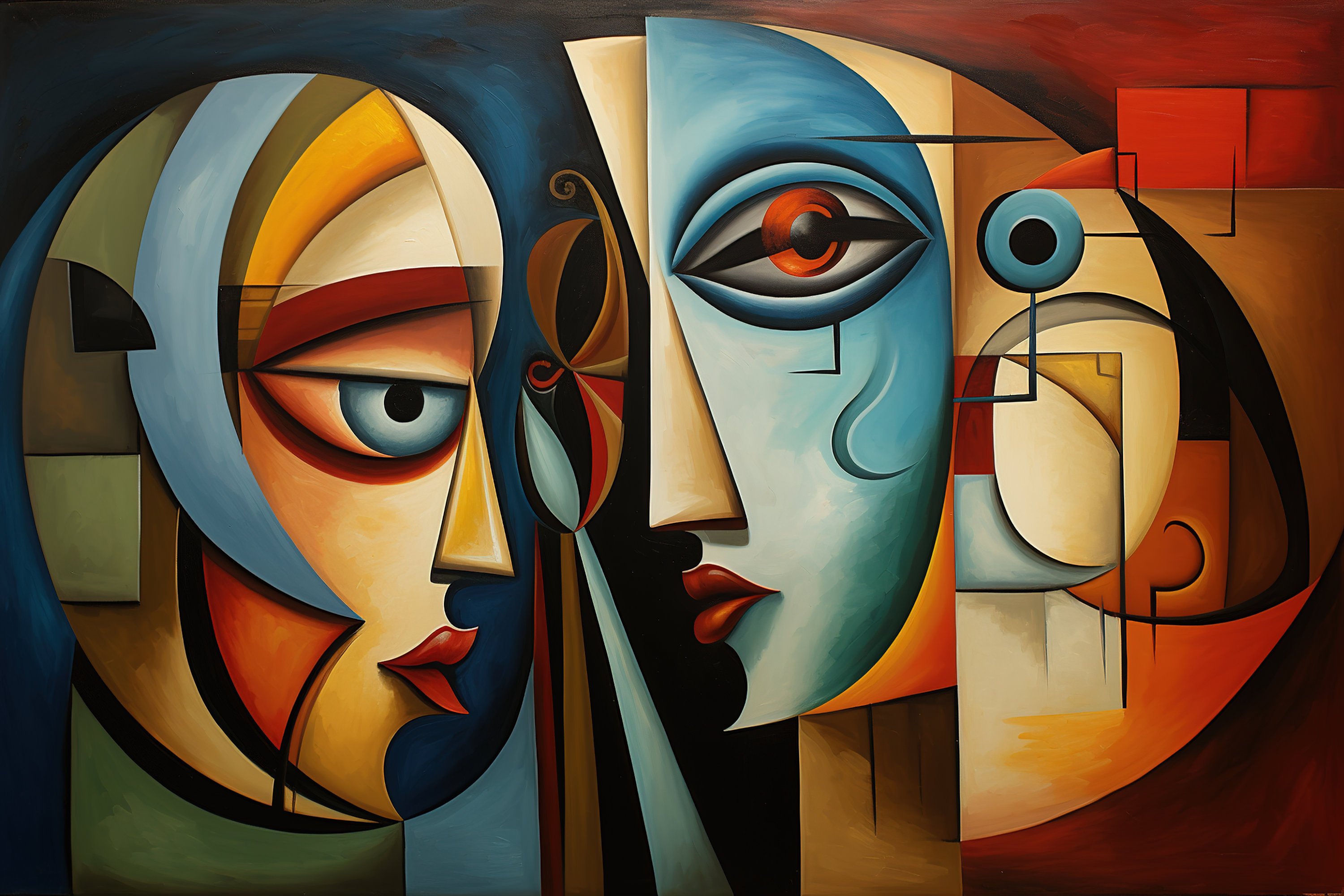 Cubist Duality: Portraits of Convergence and Contrast, a High Quality ...