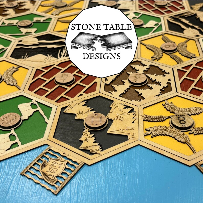 Settlers of Catan Board - Laser Cut Files - 3-4 Player Base Game - Etsy ...