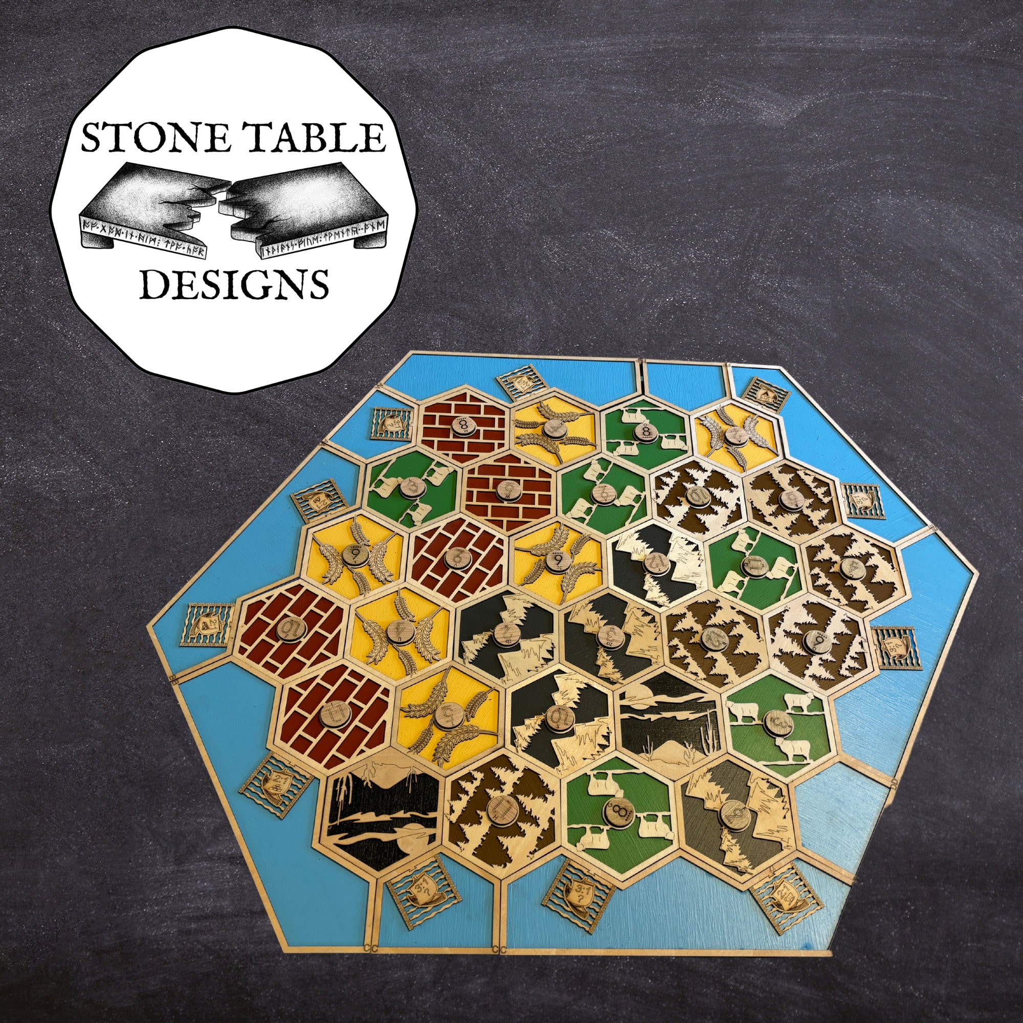 Settlers of Catan Board Laser Cut Files Complete up to 6 Player Base ...