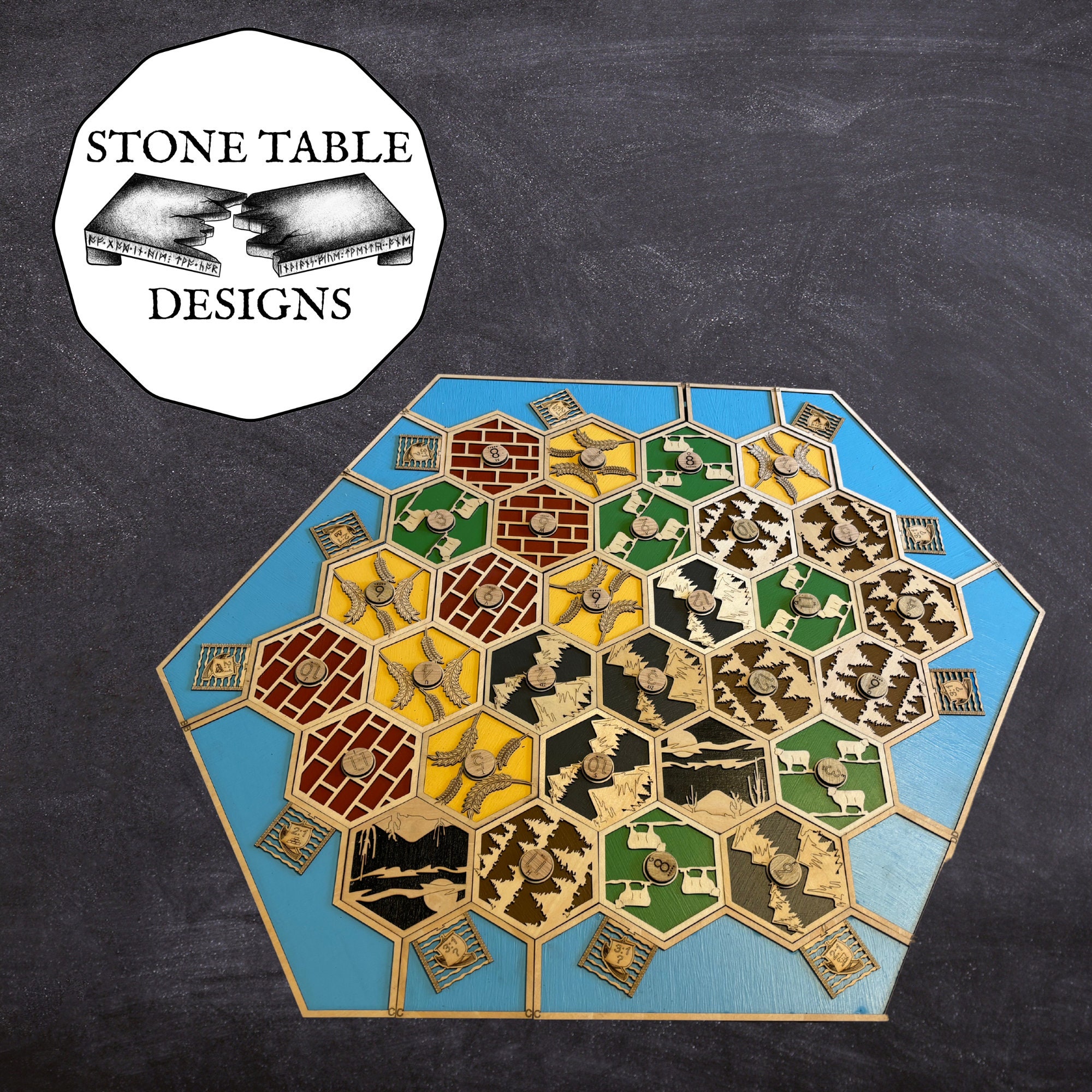 Settlers of Catan Board - Laser Cut Files - 3-4 Player Base Game - Etsy ...
