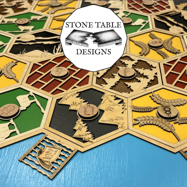 DIGITAL DOWNLOAD - Settlers of Catan Board - Laser Cut Files - Complete ...