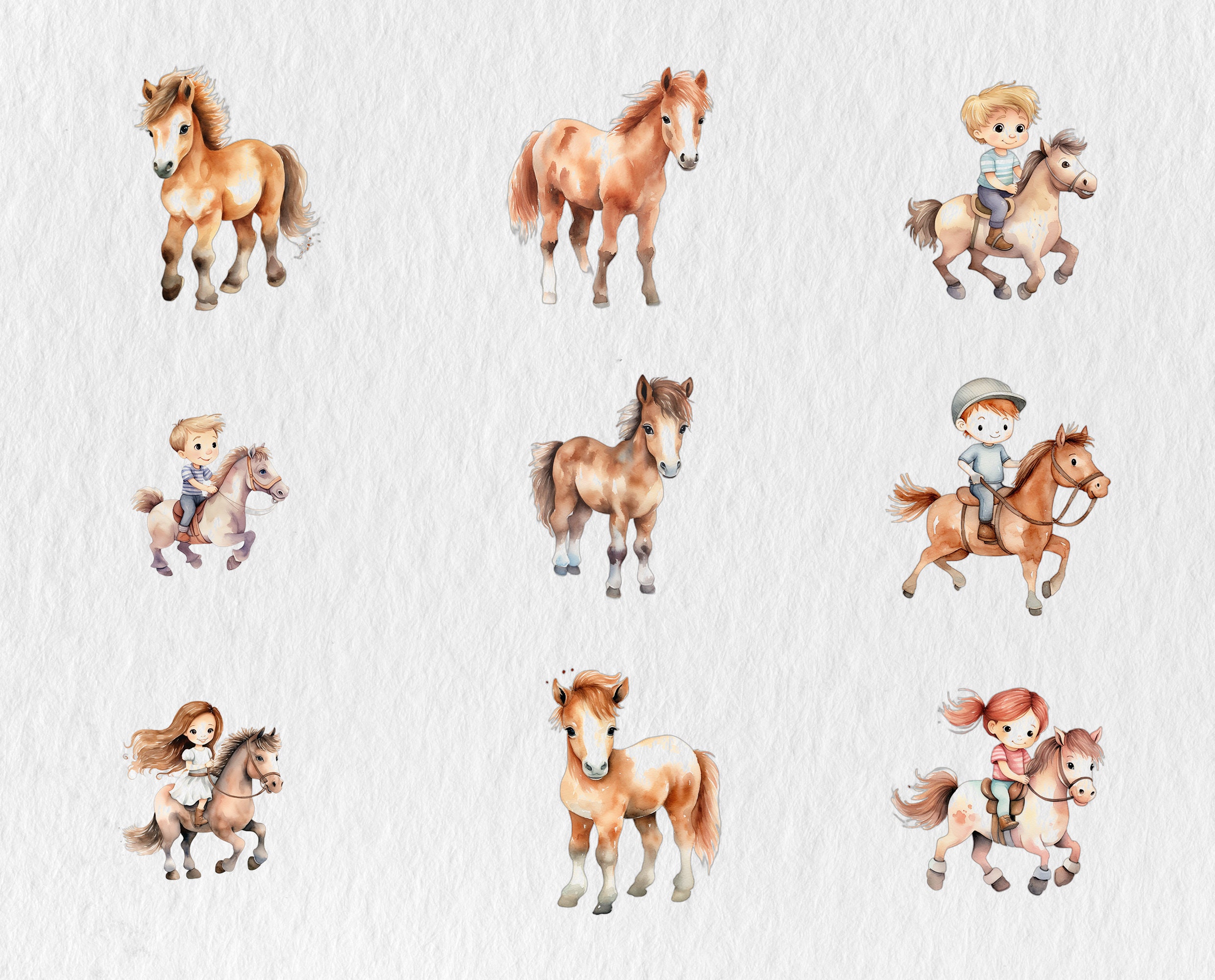 Baby Horse Watercolor Clipart, Cute Baby Horse, Baby Animals, Baby ...
