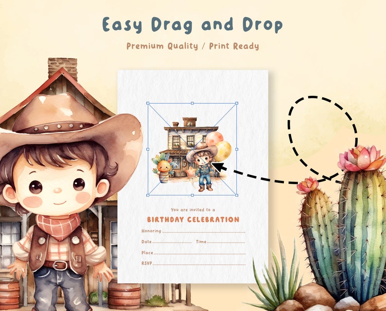 Little Cowboys Watercolor Clipart, Cute Cowboys, Baby Shower Decoration ...