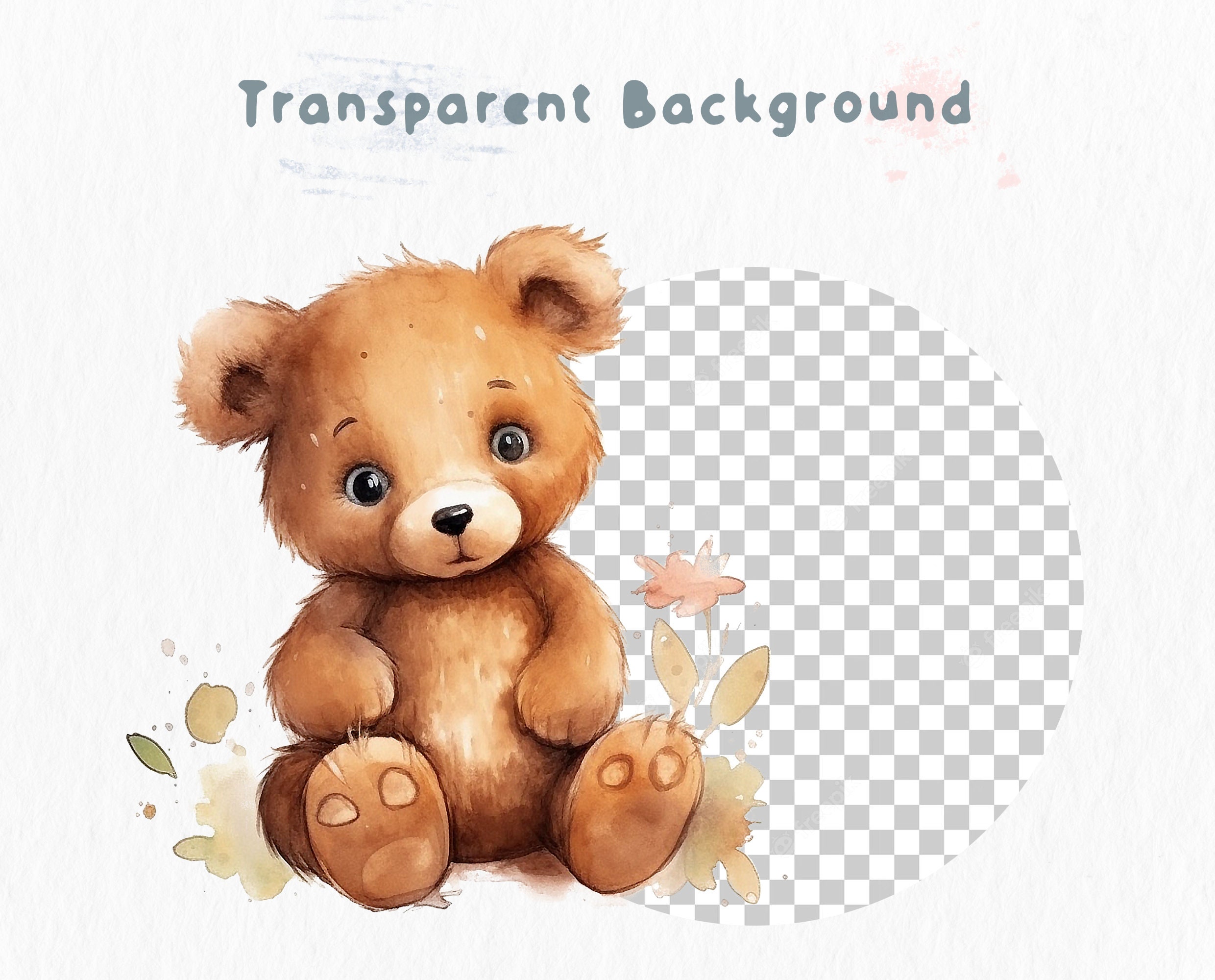 12 Teddy Bears Watercolor Clipart Cute Bear Baby Shower - Etsy
