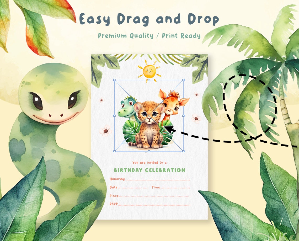 Cute Safari Animals Clipart, Baby Jungle Animals, Nursery Decor, Baby ...