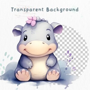 Cute Safari Animals Clipart, Baby Jungle Animals, Nursery Decor, Baby ...
