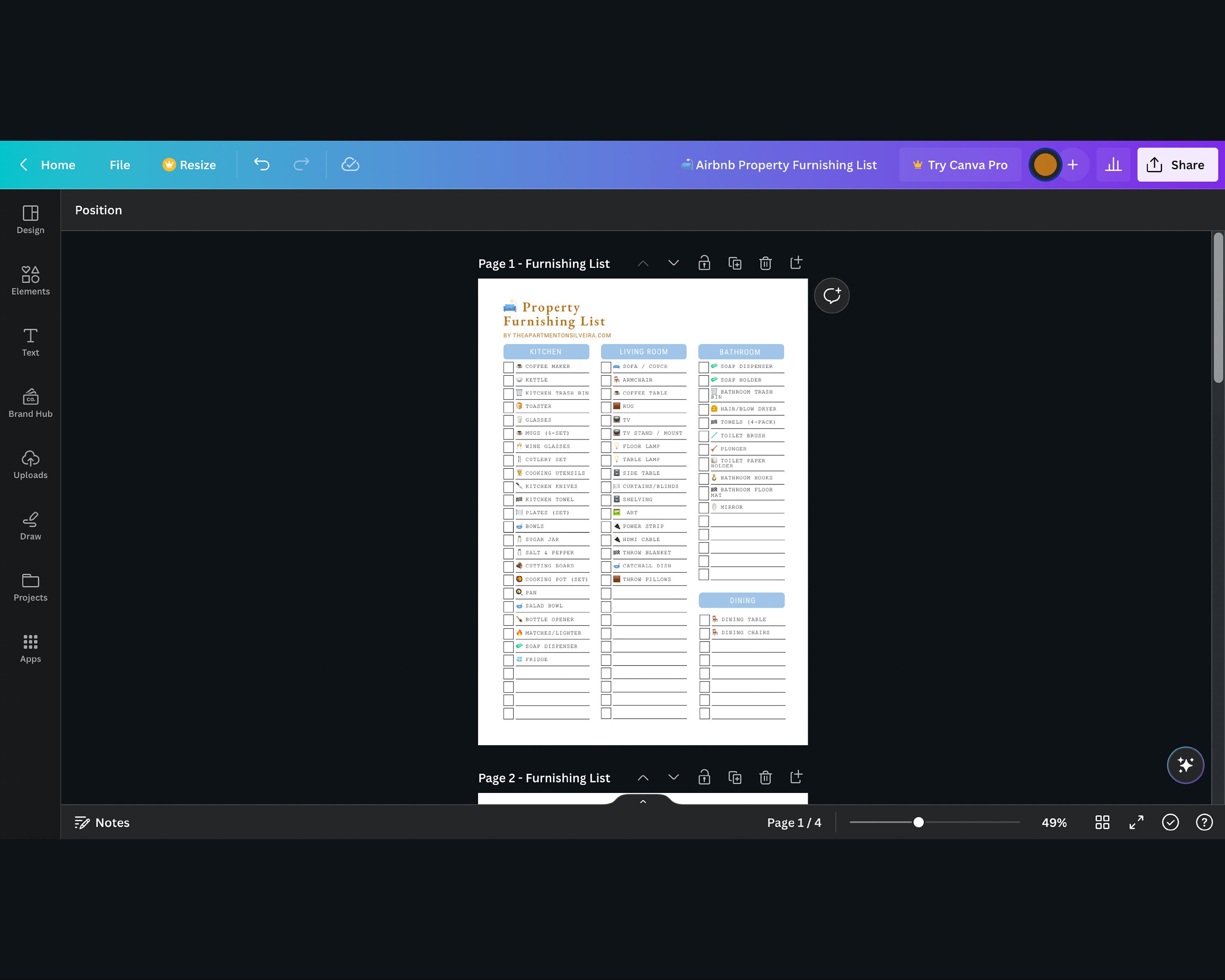 Airbnb Furniture & Decor Checklist for Airbnb Shopping | VRBO STR Short ...