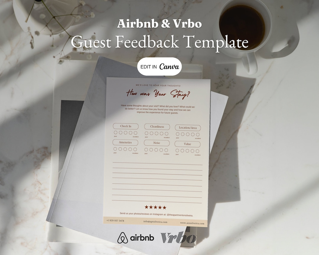 Feedback Form | Airbnb Template | VRBO | Canva Template | Hotel ...