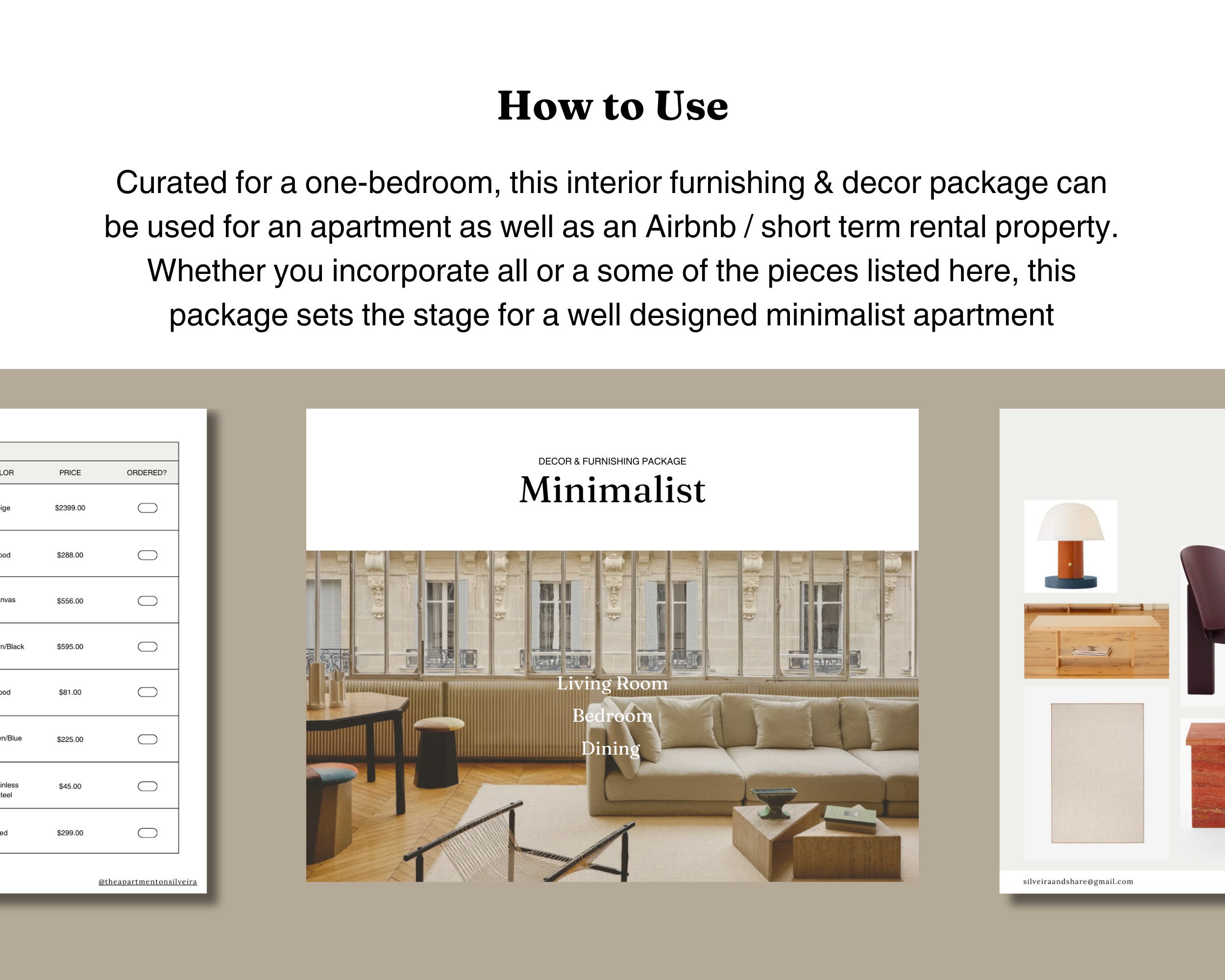 Minimalist Interior Decor Package | 1 Bedroom | Furniture & Decor ...