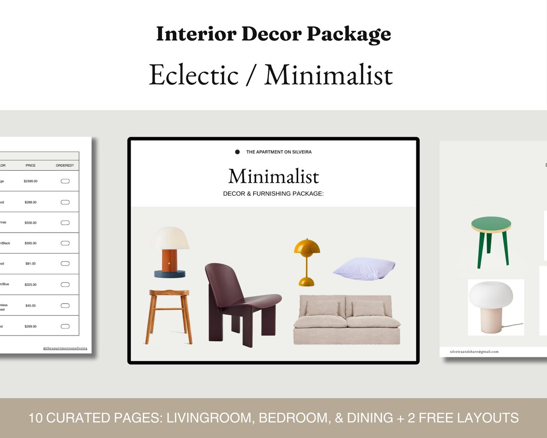 Minimalist Interior Decor Package | 1 Bedroom | Furniture & Decor ...