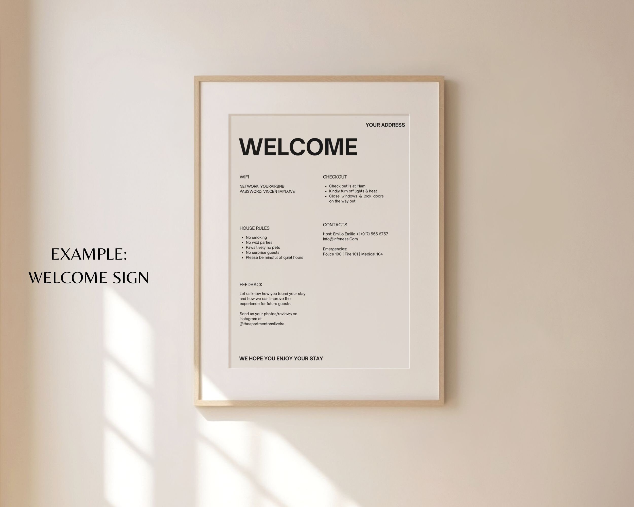 Airbnb Sign Bundle Template | Airbnb Signage | Printable | Canva ...