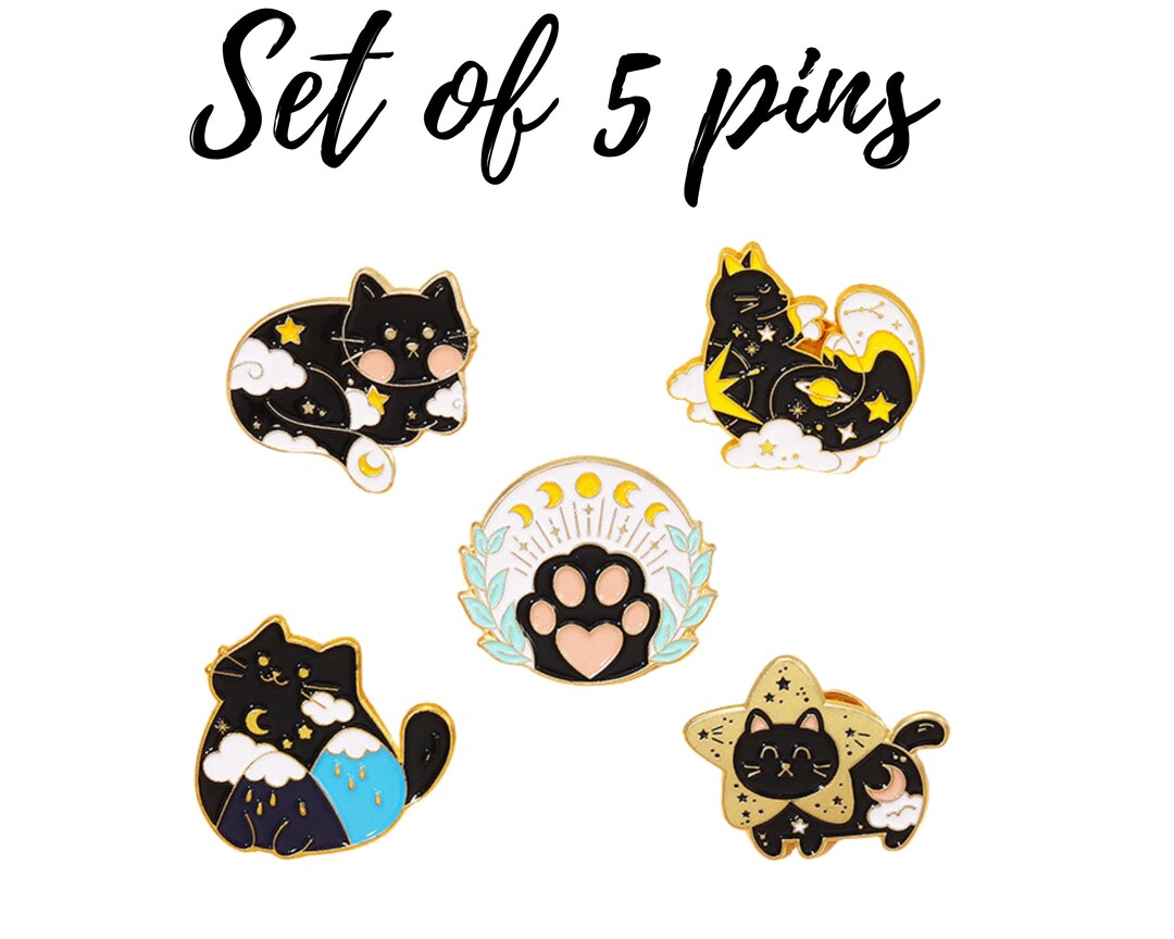 Space Enamel Pin Universe Enamel Pin Cat Paws Lapel Pin - Etsy