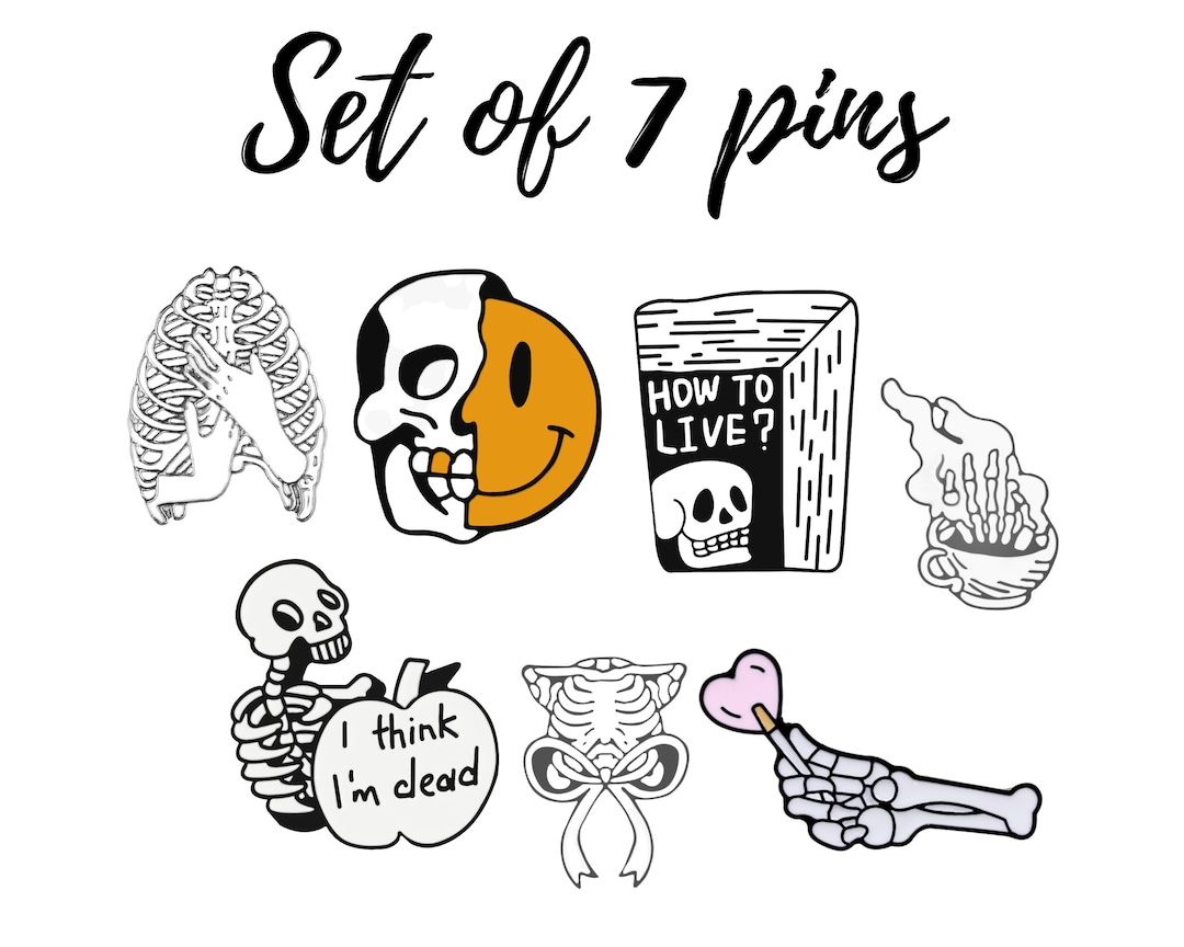 Horror Enamel Pin Halloween Lapel Pin Skeleton Enamel Pin - Etsy