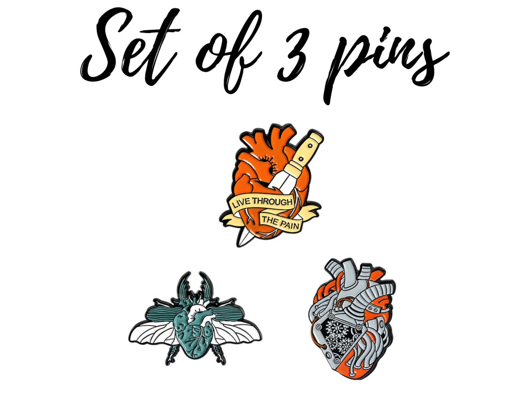 Horror Enamel Pin Halloween Enamel Pin Heart Lapel Pin - Etsy