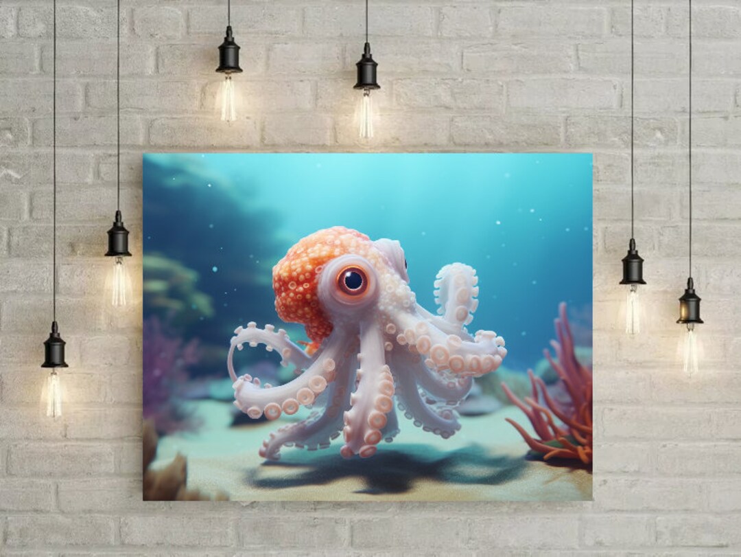 Cute Octopus, Canvas Gallery Wraps, Octopus Decoration, Octopus Decor ...