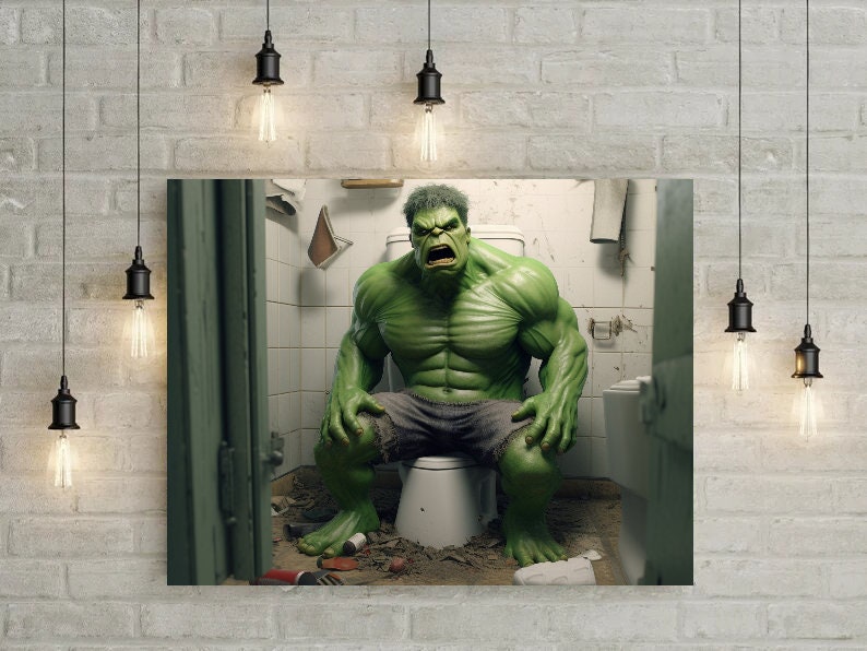 Superhero Sanctuary: Hulk's Humorous Retreat in the Bathroom Whimsical ...