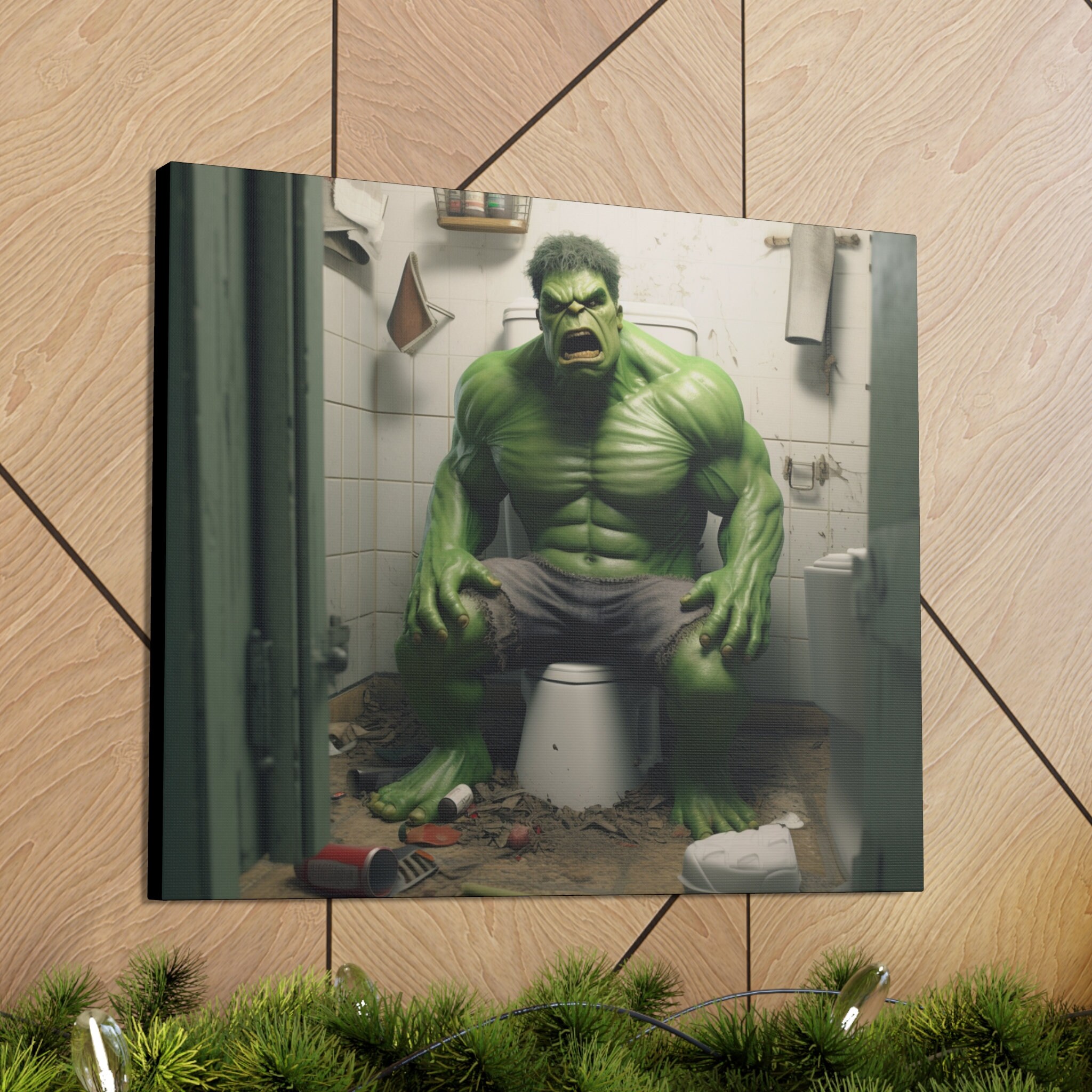 Superhero Sanctuary: Hulk's Humorous Retreat in the Bathroom Whimsical ...