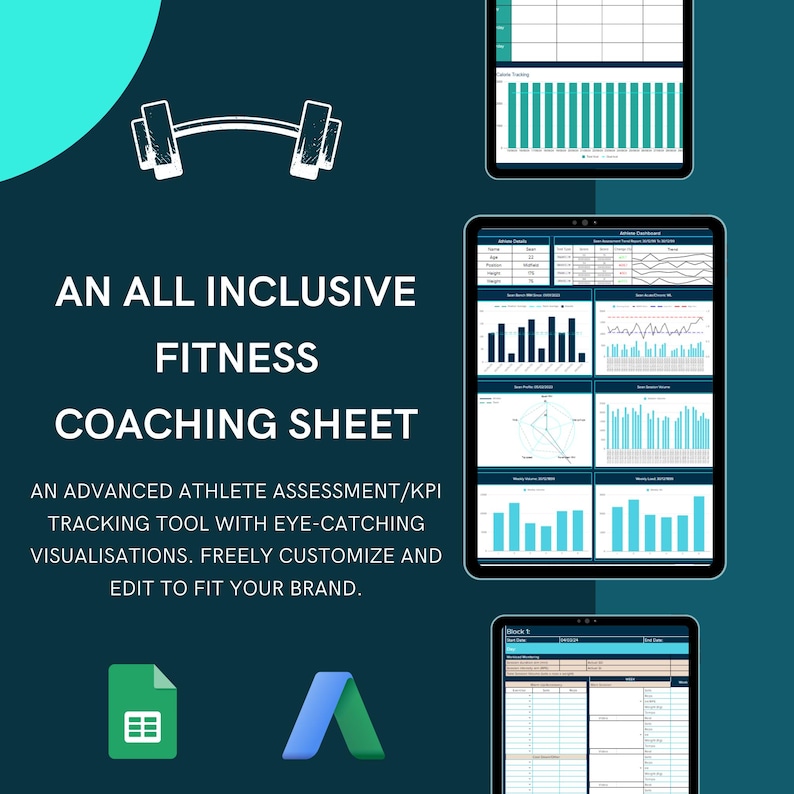 Fitness Coaching Google Sheets Template Suite - Etsy