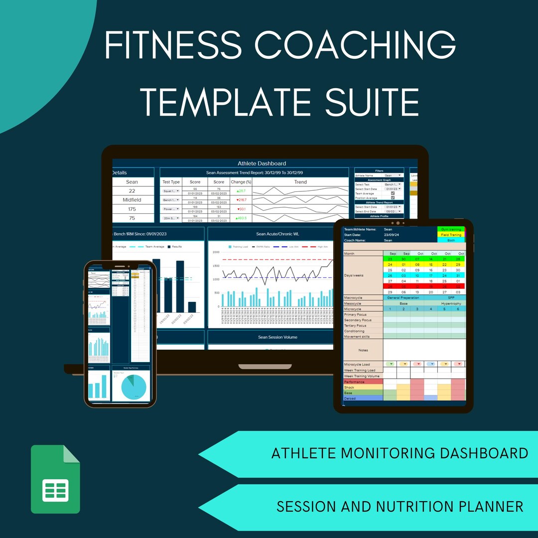 Fitness Coaching Google Sheets Template Suite - Etsy