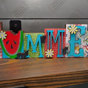 SUMMER Chunky Shelf Sitter Mantel Decor Standing Wood Sign Gift Summer ...
