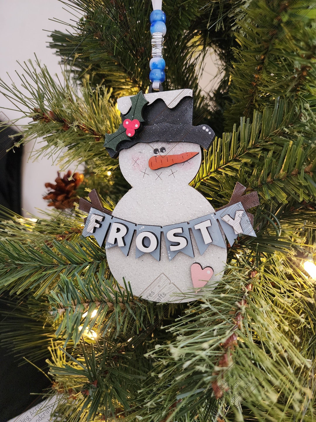 Handmade Snowmen Ornament Frosty Snow Brrr Cocoa Wooden Ornament ...