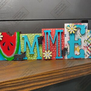 SUMMER Chunky Shelf Sitter Mantel Decor Standing Wood Sign Gift Summer ...