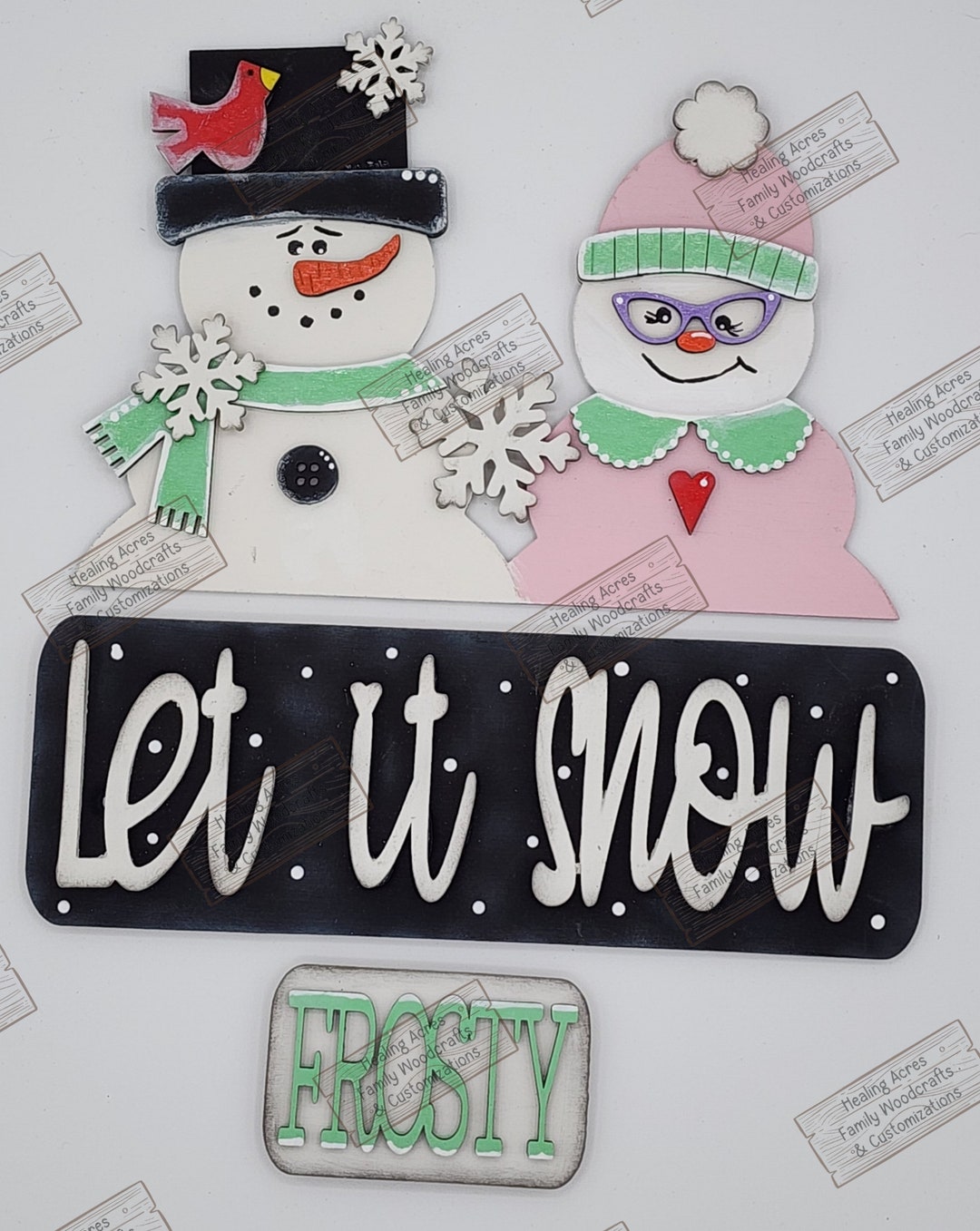 Interchangeable LET IT SNOW Set Farmhouse Truck Holiday Truck Seasonal ...