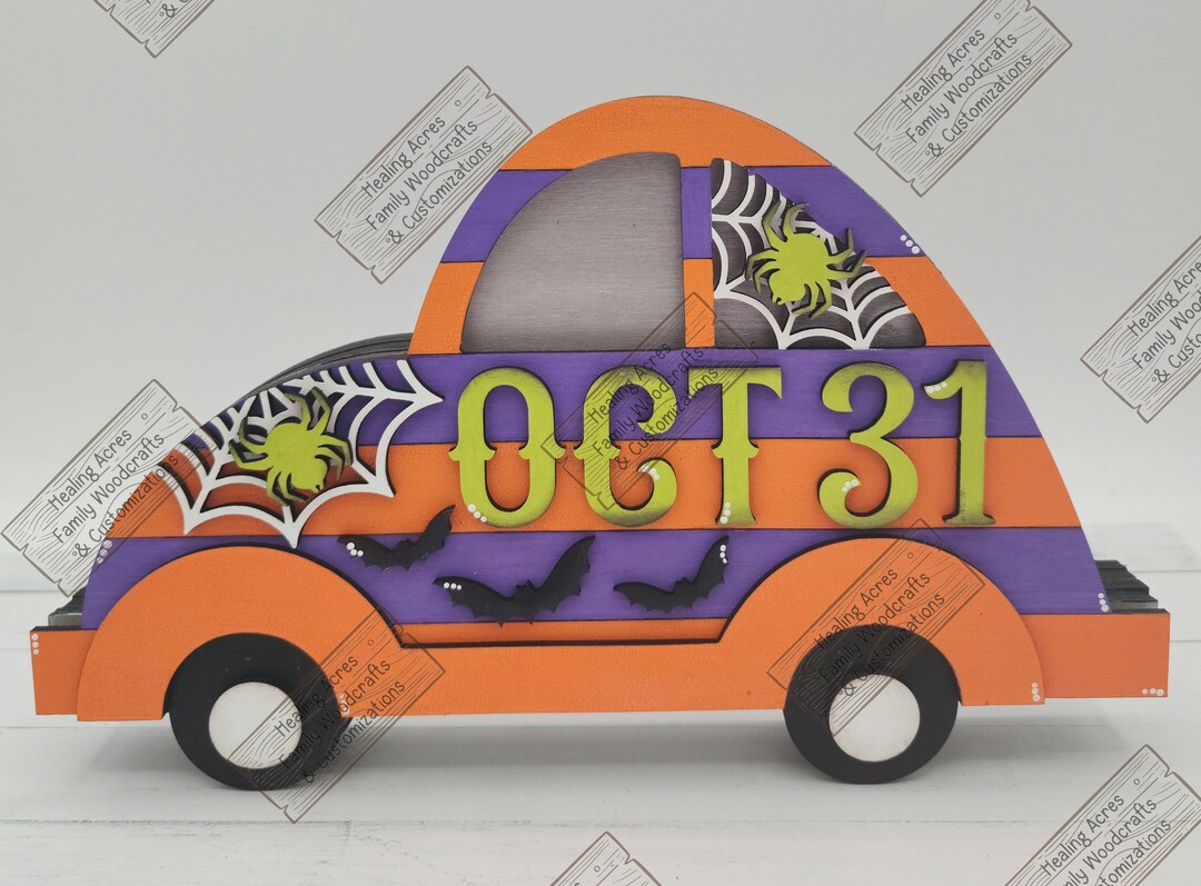 Interchangeable VW Bug HALLOWEEN Standing Painted Car Farmhouse Decor ...