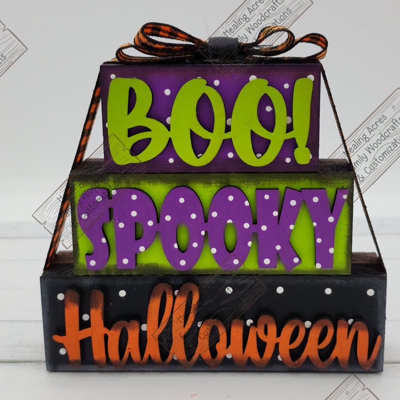 Halloween Word Block - Etsy