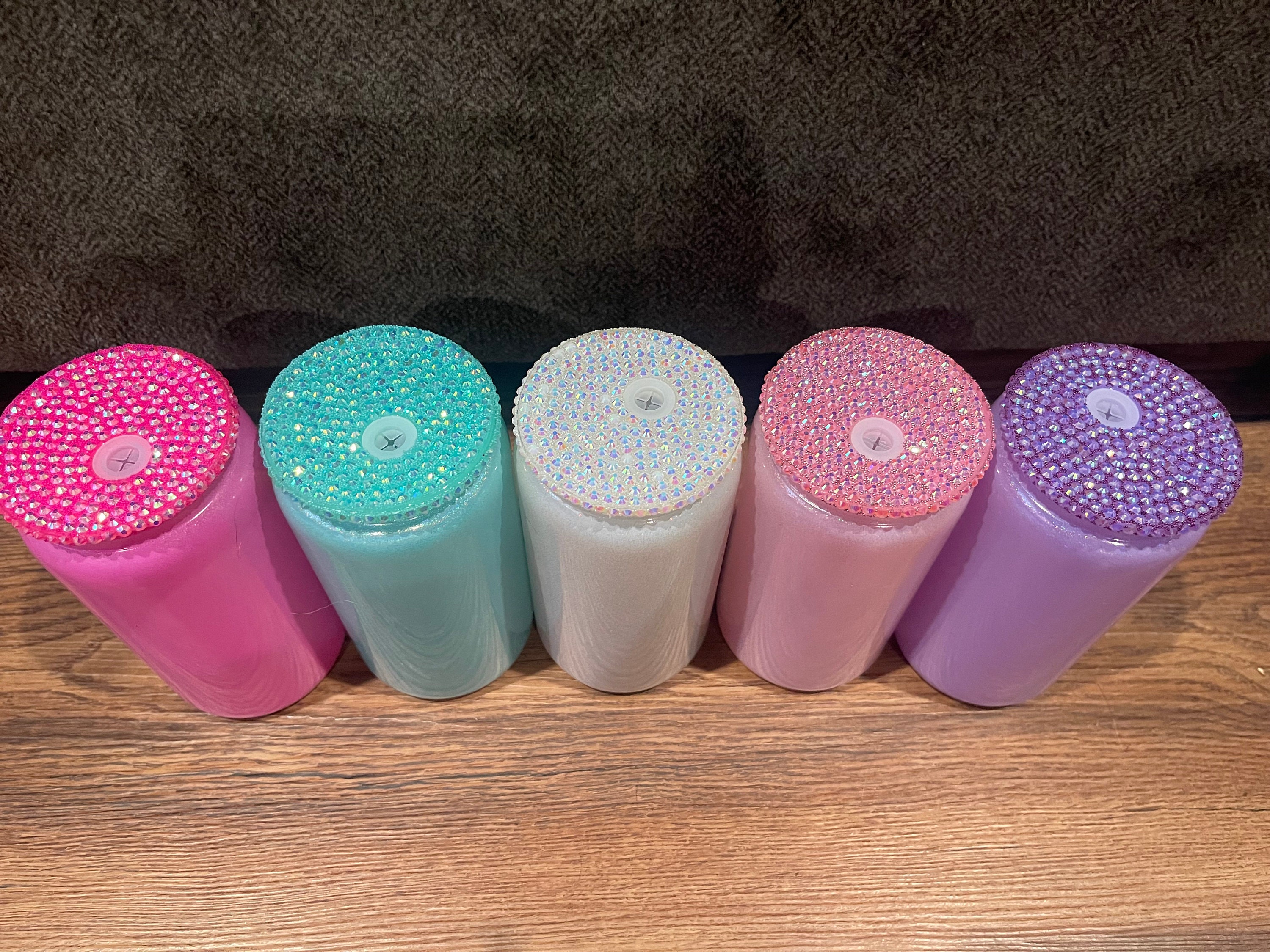 Shimmer Glass Can With Rhinestone Lid Shimmer Beer Can 16oz Shimmer Glass Can Shimmer Glass