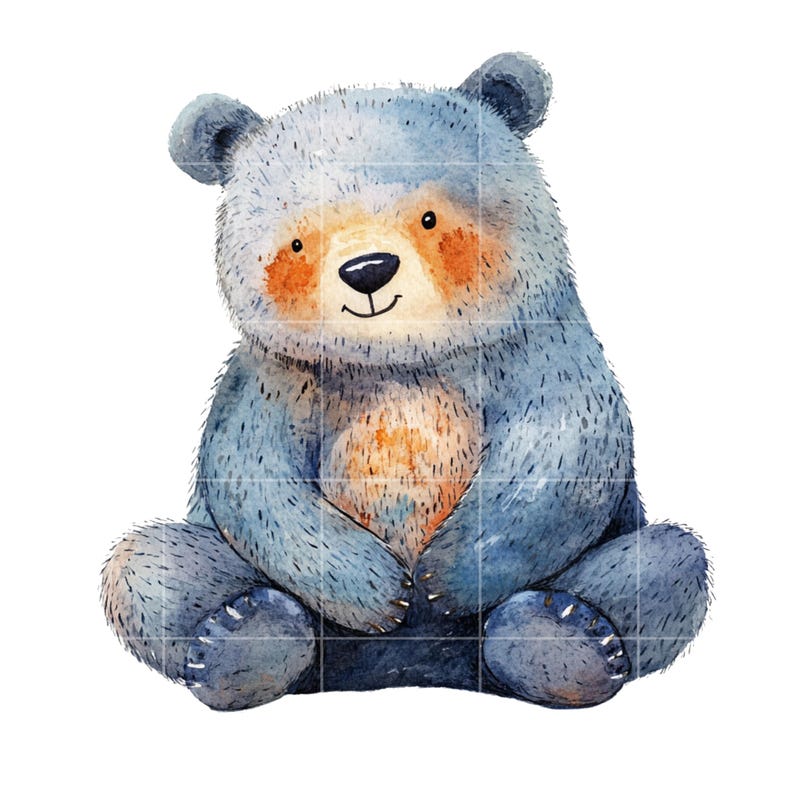 Watercolor Blue Teddy Bear Teddy Bear Illustration 1 High Quality PNG ...