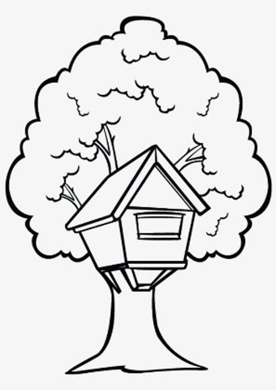 Hut Tree Pencil Sketch in Digital Print ( Coloring Pages ) ( Home and ...