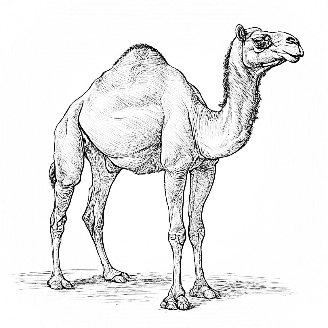Camel Pencil Sketch - Etsy