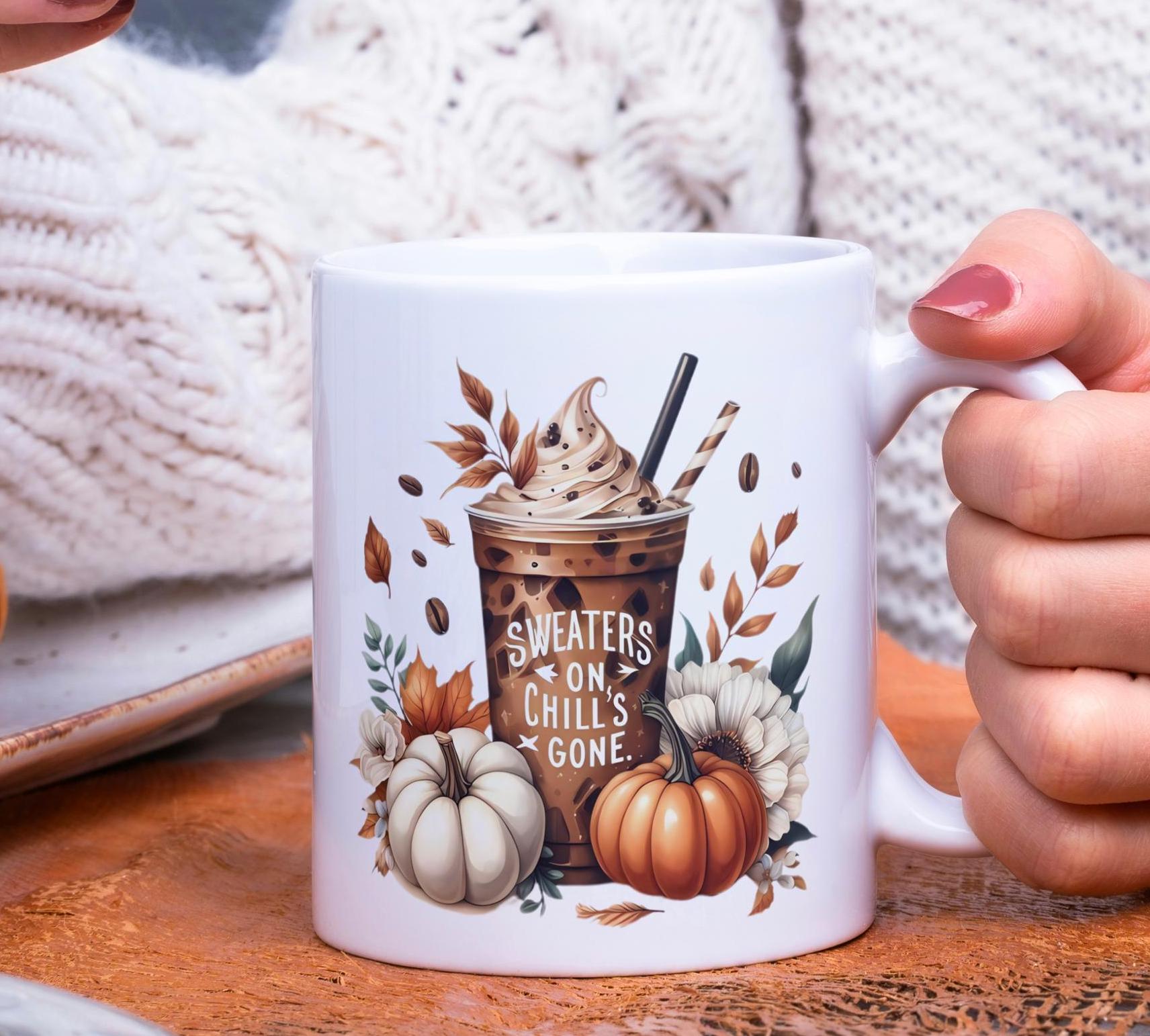 15 Fall Ice Coffee Png Clipart Bundle, Fall Sublimation Design, Autumn ...