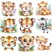 44 Watercolor Happy Safari Animals Clipart Bundle, Digital Download PNG ...