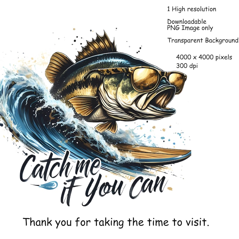 1 'catch Me If You Can' Watercolor Rustic Clipart PNG, Digital Download ...