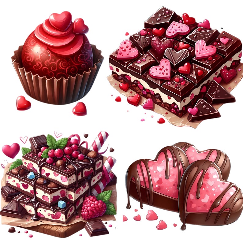33 Watercolor Chocolates Clipart Bundle, Transparent Background, Candy ...