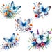 39 Watercolor Butterflies and Flowers PNG Clipart Bundle, Spring ...
