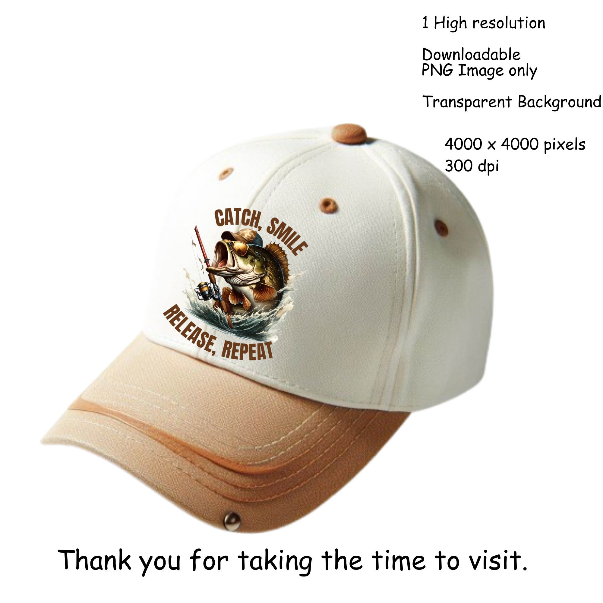 1 Catch, Smile, Release, Repeat Watercolor PNG Clipart| Fishing Png ...