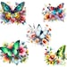 39 Watercolor Butterflies and Flowers PNG Clipart Bundle, Spring ...