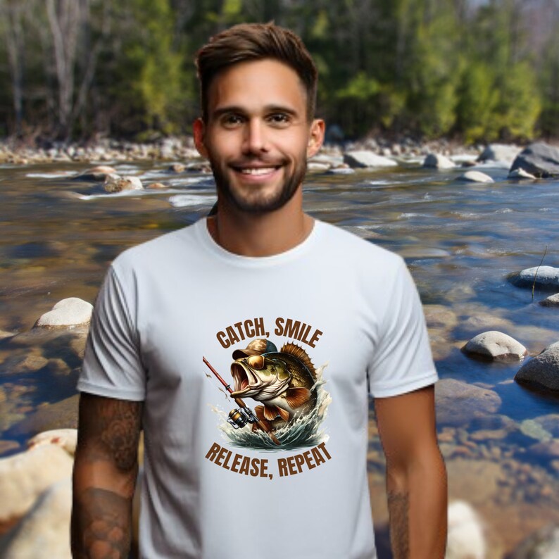 1 Catch, Smile, Release, Repeat Watercolor PNG Clipart| Fishing Png ...