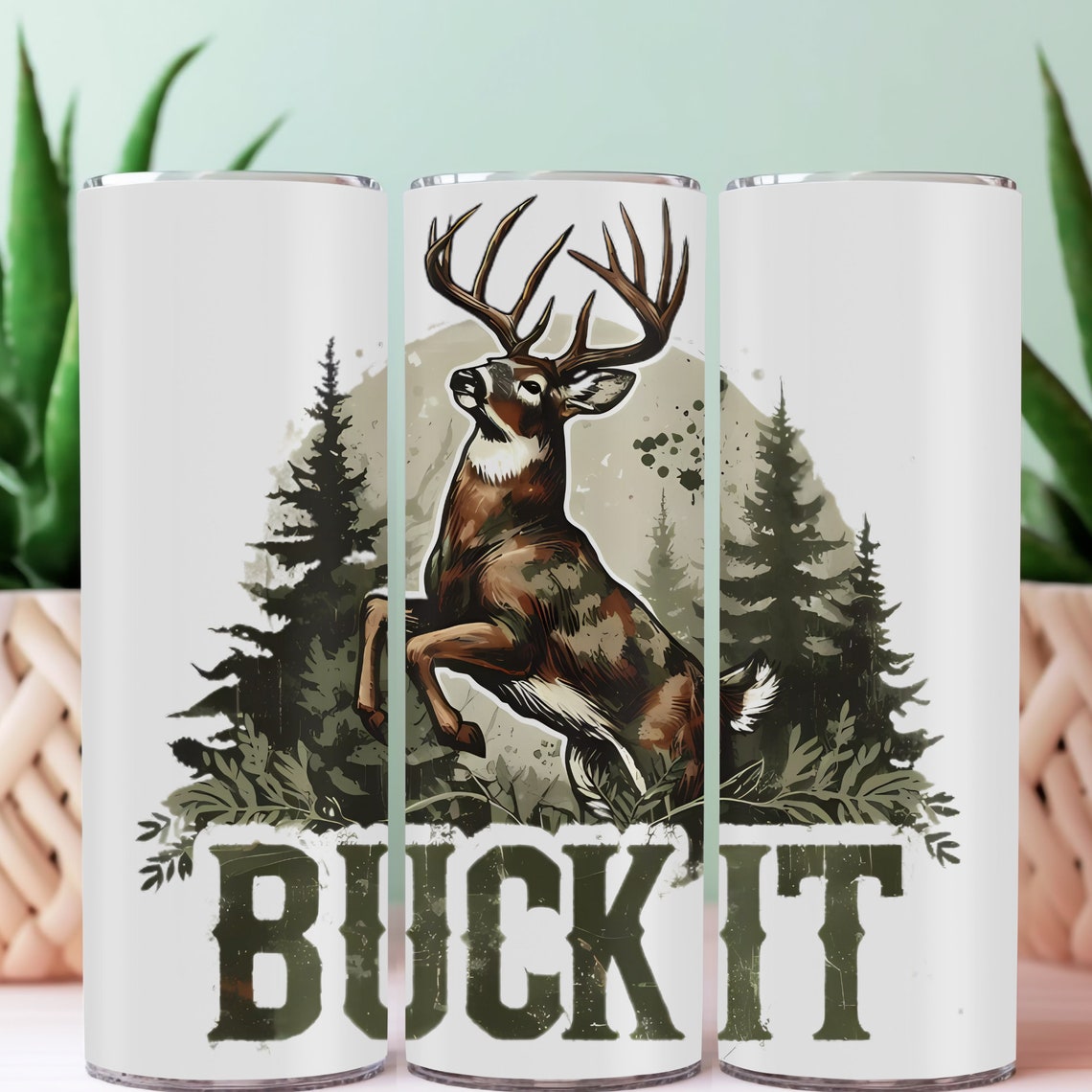1 Buck It Watercolor Png Deer Hunting Sublimation Design, Transparent ...