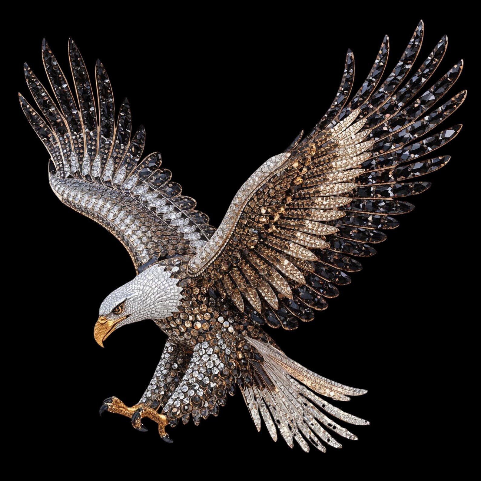 1 Faux Rhinestone Eagle Hunting V1, Digital Design, PNG, Sublimation ...