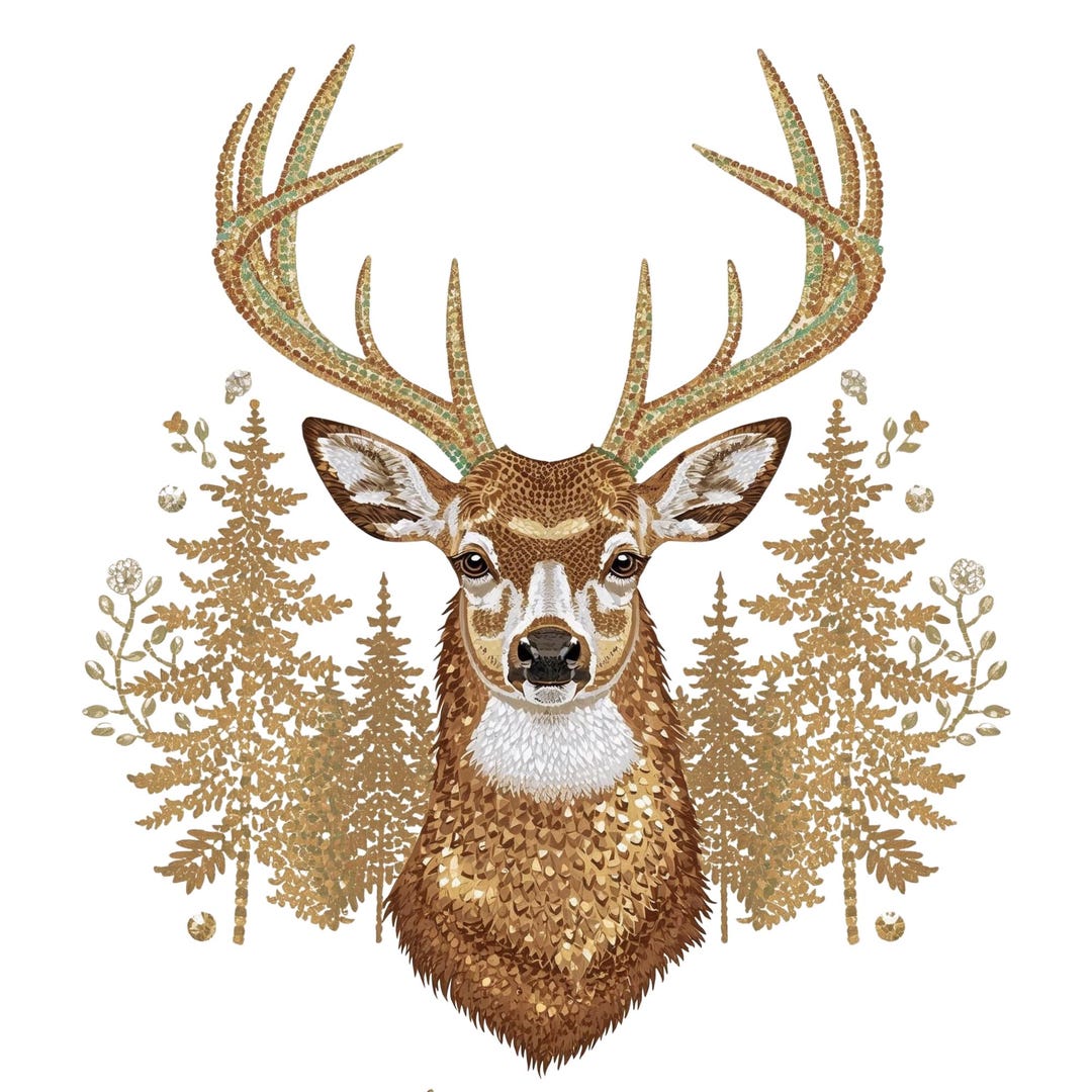 1 Faux Rhinestone Deer Hunting V4, Digital Design, PNG, Sublimation ...